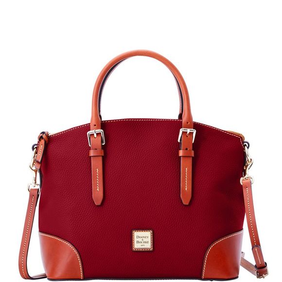 Dooney & Bourke | Bags | Dooney Bourke Pebble Grain Domed Satchel Wine ...